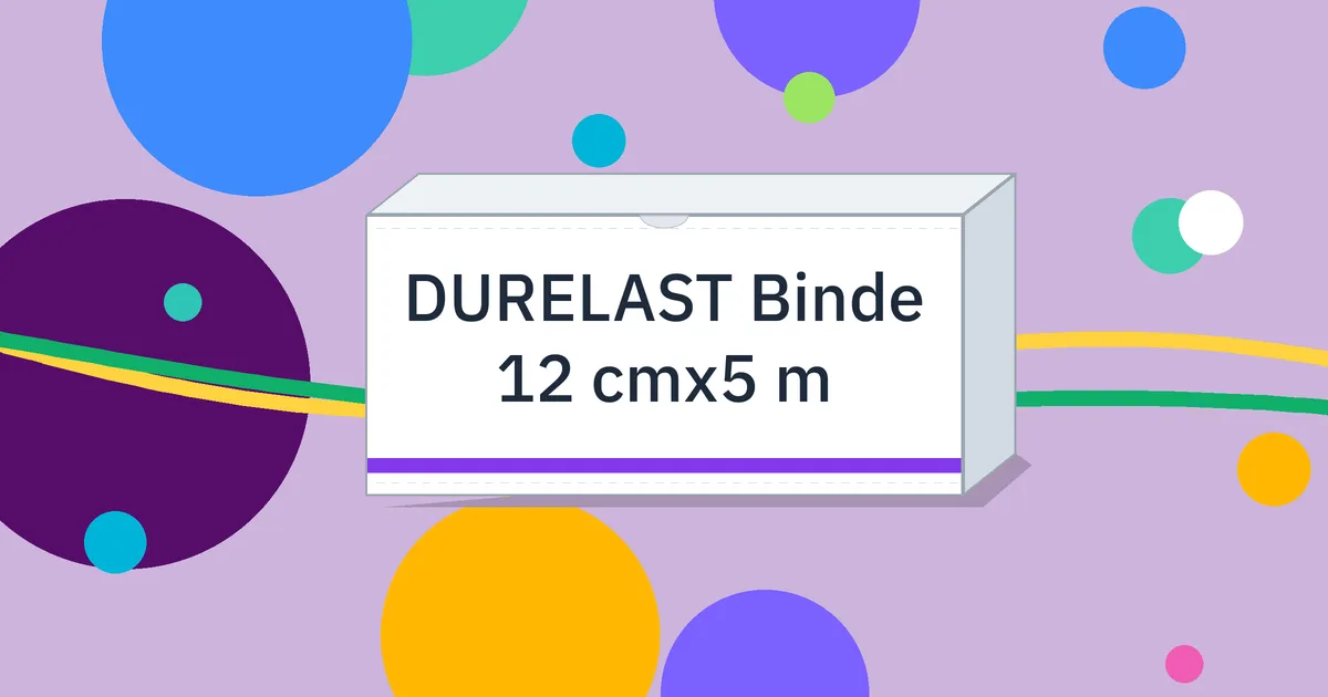 Symbolbild: Packung mit der Aufschrift DURELAST Binde 12 cmx5 m (PZN 00310255) – Verfügbarkeit und Bezug in Apotheken in Frankfurt am Main