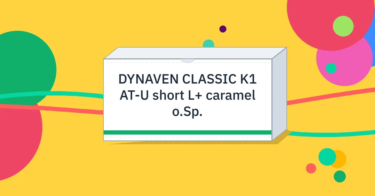 Symbolbild: Packung mit der Aufschrift DYNAVEN CLASSIC K1 AT-U short L+ caramel o.Sp. (PZN 18416758) – Verfügbarkeit und Bezug in Apotheken in Frankfurt am Main