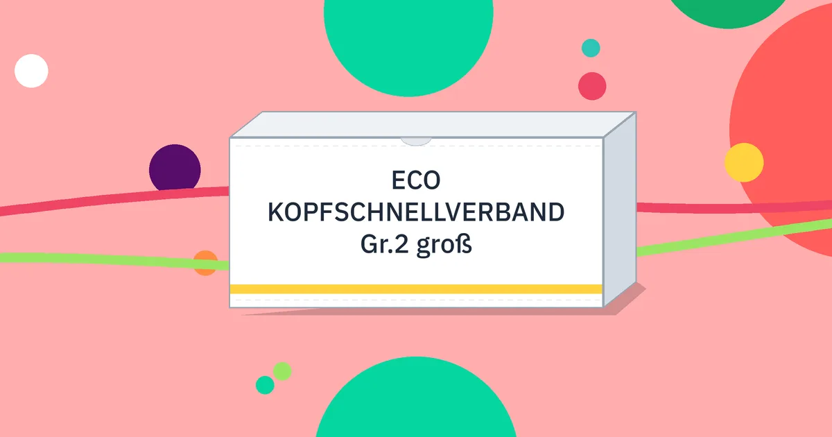 Symbolbild: Packung mit der Aufschrift ECO KOPFSCHNELLVERBAND Gr.2 groß (PZN 10395956) – Verfügbarkeit und Bezug in Apotheken in Frankfurt am Main
