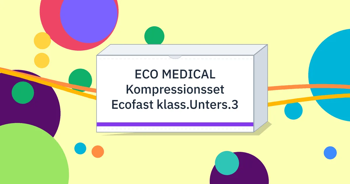 Symbolbild: Packung mit der Aufschrift ECO MEDICAL Kompressionsset Ecofast klass.Unters.3 (PZN 10255126) – Verfügbarkeit und Bezug in Apotheken in Frankfurt am Main