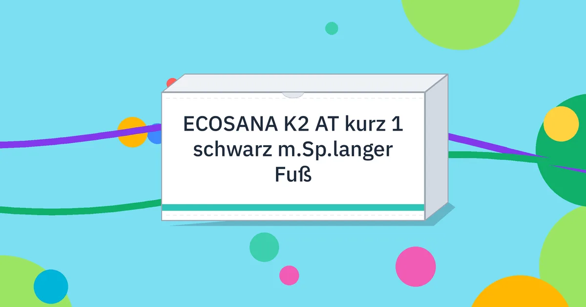 Symbolbild: Packung mit der Aufschrift ECOSANA K2 AT kurz 1 schwarz m.Sp.langer Fuß (PZN 10954290) – Verfügbarkeit und Bezug in Apotheken in Frankfurt am Main