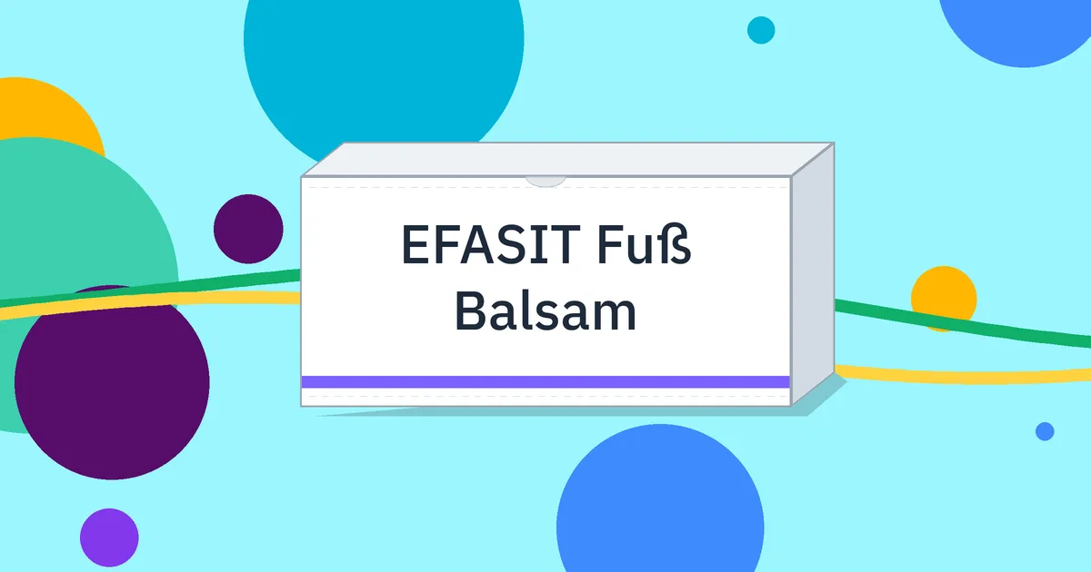 Symbolbild: Packung mit der Aufschrift EFASIT Fuß Balsam (PZN 18082978) – Verfügbarkeit und Bezug in Apotheken in Frankfurt am Main