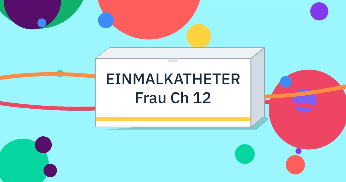 Symbolbild: Packung mit der Aufschrift EINMALKATHETER Frau Ch 12 (PZN 04476053) – Verfügbarkeit und Bezug in Apotheken in Frankfurt am Main