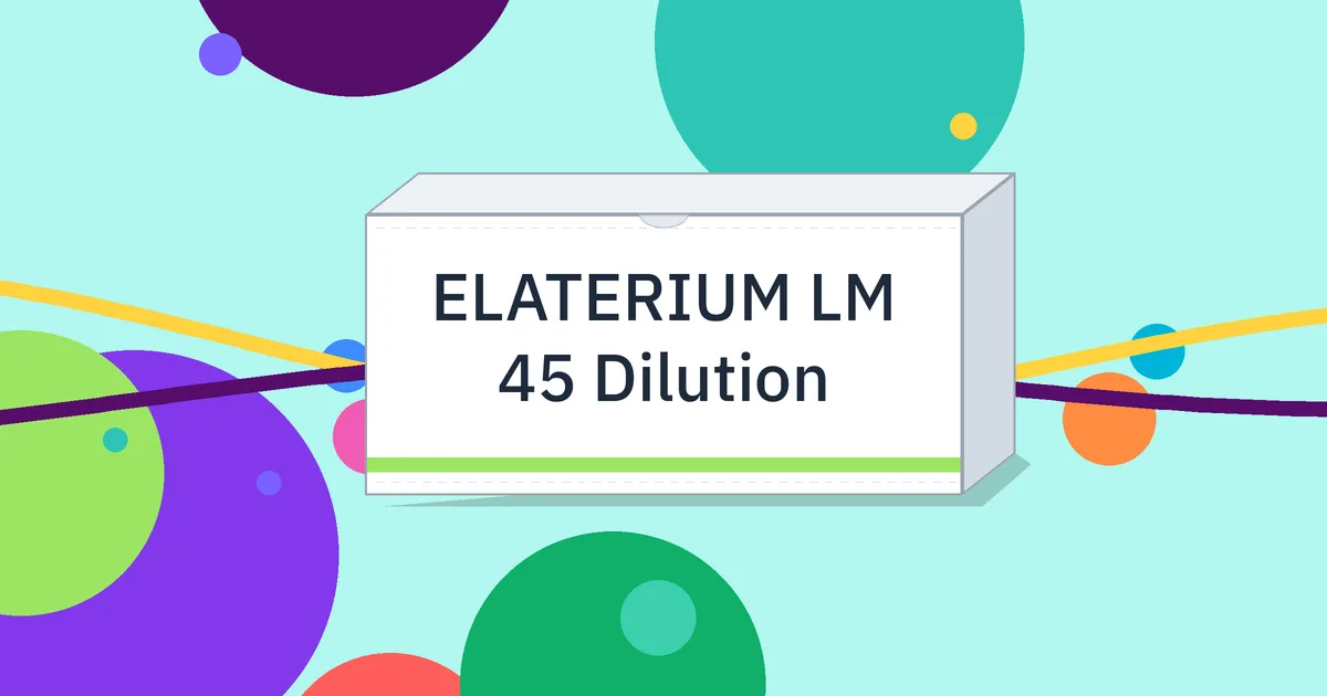 Symbolbild: Packung mit der Aufschrift ELATERIUM LM 45 Dilution (PZN 13470486) – Verfügbarkeit und Bezug in Apotheken in Frankfurt am Main