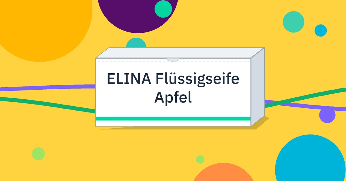 Symbolbild: Packung mit der Aufschrift ELINA Flüssigseife Apfel (PZN 10778628) – Verfügbarkeit und Bezug in Apotheken in Frankfurt am Main