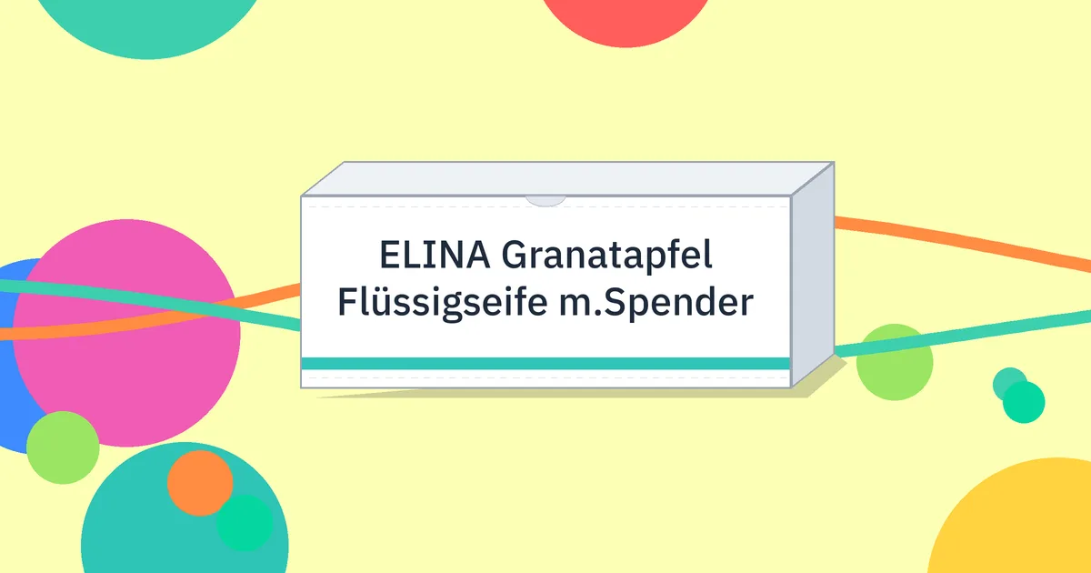 Symbolbild: Packung mit der Aufschrift ELINA Granatapfel Flüssigseife m.Spender (PZN 11169825) – Verfügbarkeit und Bezug in Apotheken in Frankfurt am Main