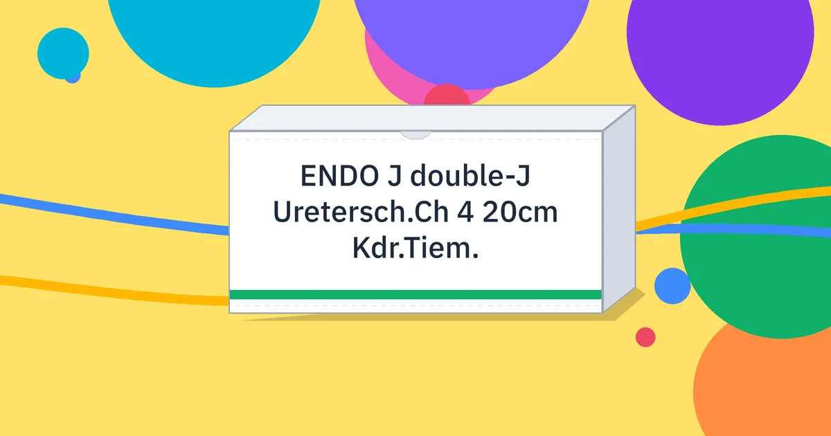 Symbolbild: Packung mit der Aufschrift ENDO J double-J Uretersch.Ch 4 20cm Kdr.Tiem. (PZN 00438469) – Verfügbarkeit und Bezug in Apotheken in Frankfurt am Main