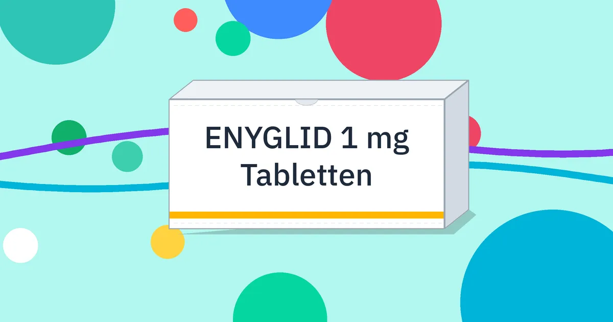 Symbolbild: Packung mit der Aufschrift ENYGLID 1 mg Tabletten (PZN 06414659) – Verfügbarkeit und Bezug in Apotheken in Frankfurt am Main