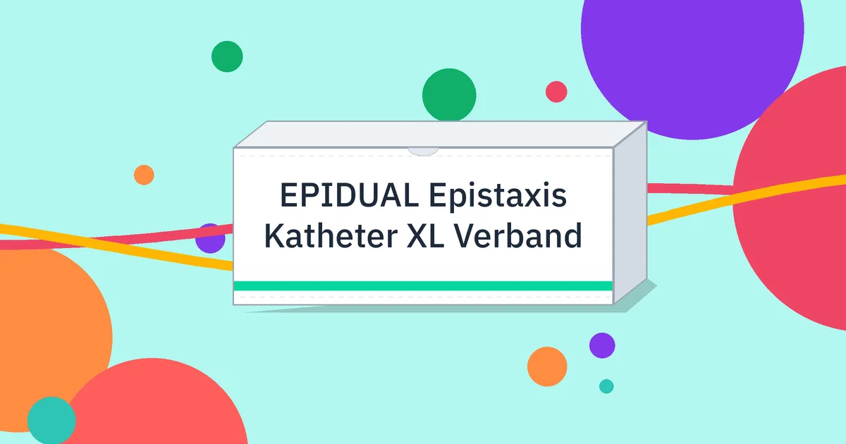 Symbolbild: Packung mit der Aufschrift EPIDUAL Epistaxis Katheter XL Verband (PZN 09005938) – Verfügbarkeit und Bezug in Apotheken in Frankfurt am Main