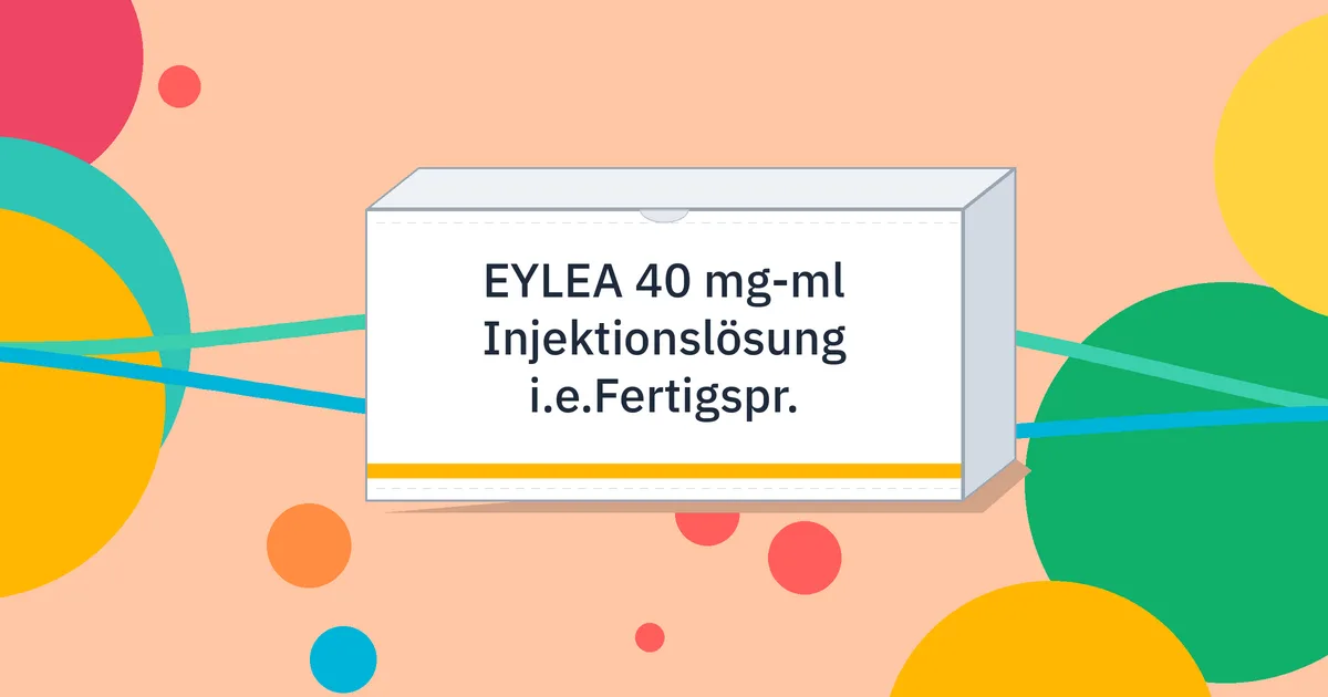 Symbolbild: Packung mit der Aufschrift EYLEA 40 mg-ml Injektionslösung i.e.Fertigspr. (PZN 16783429) – Verfügbarkeit und Bezug in Apotheken in Frankfurt am Main