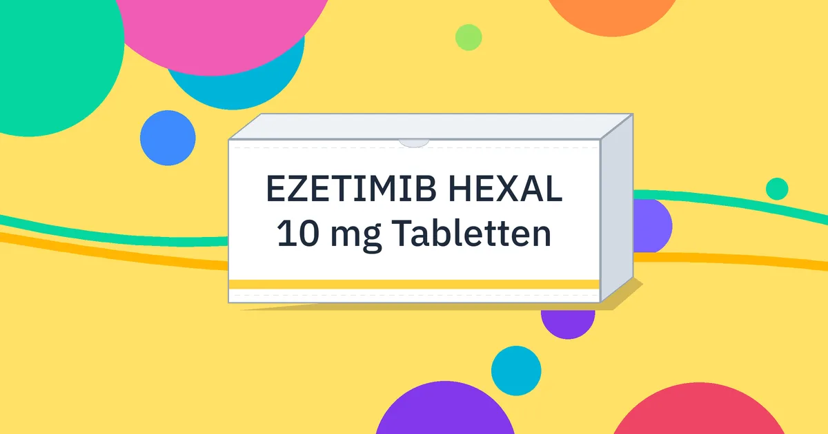 Symbolbild: Packung mit der Aufschrift EZETIMIB HEXAL 10 mg Tabletten (PZN 13781766) – Verfügbarkeit und Bezug in Apotheken in Frankfurt am Main