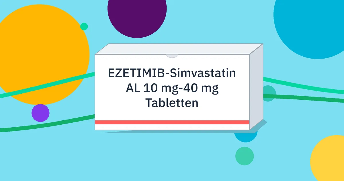 Symbolbild: Packung mit der Aufschrift EZETIMIB-Simvastatin AL 10 mg-40 mg Tabletten (PZN 13744156) – Verfügbarkeit und Bezug in Apotheken in Frankfurt am Main