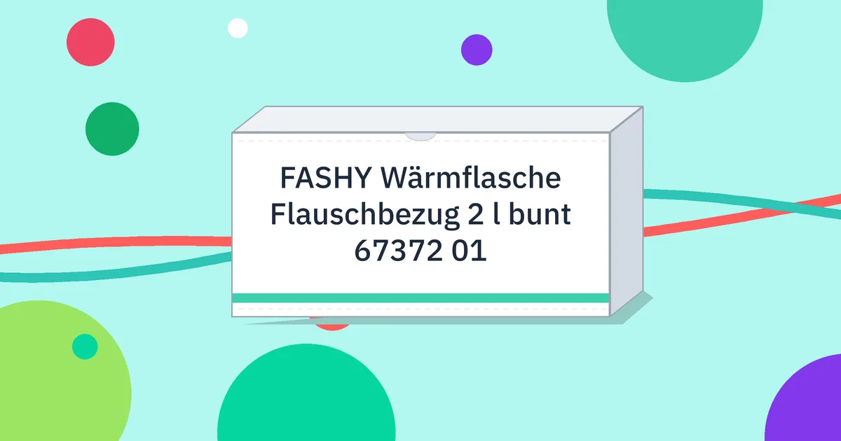 Symbolbild: Packung mit der Aufschrift FASHY Wärmflasche Flauschbezug 2 l bunt 67372 01 (PZN 17246225) – Verfügbarkeit und Bezug in Apotheken in Frankfurt am Main