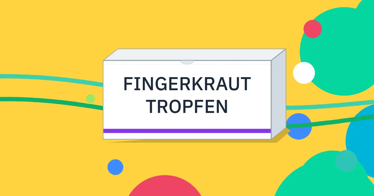 Symbolbild: Packung mit der Aufschrift FINGERKRAUT TROPFEN (PZN 15229062) – Verfügbarkeit und Bezug in Apotheken in Frankfurt am Main