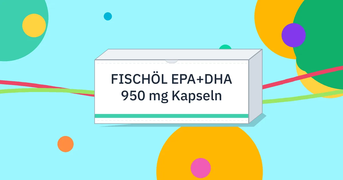Symbolbild: Packung mit der Aufschrift FISCHÖL EPA+DHA 950 mg Kapseln (PZN 01161633) – Verfügbarkeit und Bezug in Apotheken in Frankfurt am Main