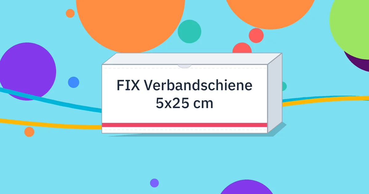 Symbolbild: Packung mit der Aufschrift FIX Verbandschiene 5x25 cm (PZN 06982317) – Verfügbarkeit und Bezug in Apotheken in Frankfurt am Main