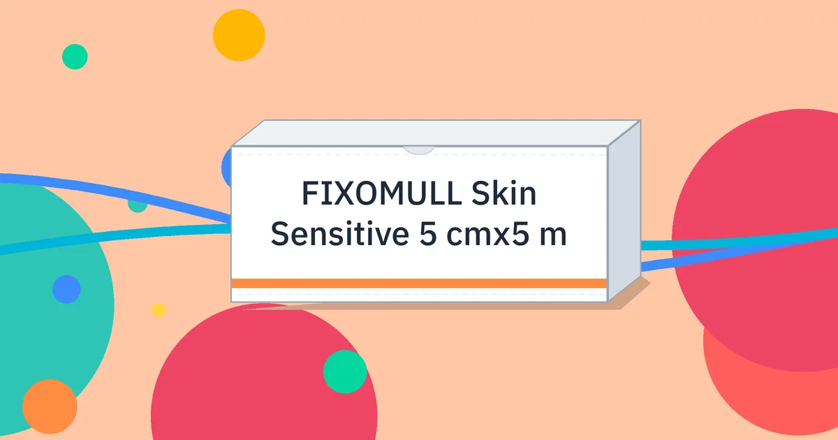 Symbolbild: Packung mit der Aufschrift FIXOMULL Skin Sensitive 5 cmx5 m (PZN 18241980) – Verfügbarkeit und Bezug in Apotheken in Frankfurt am Main