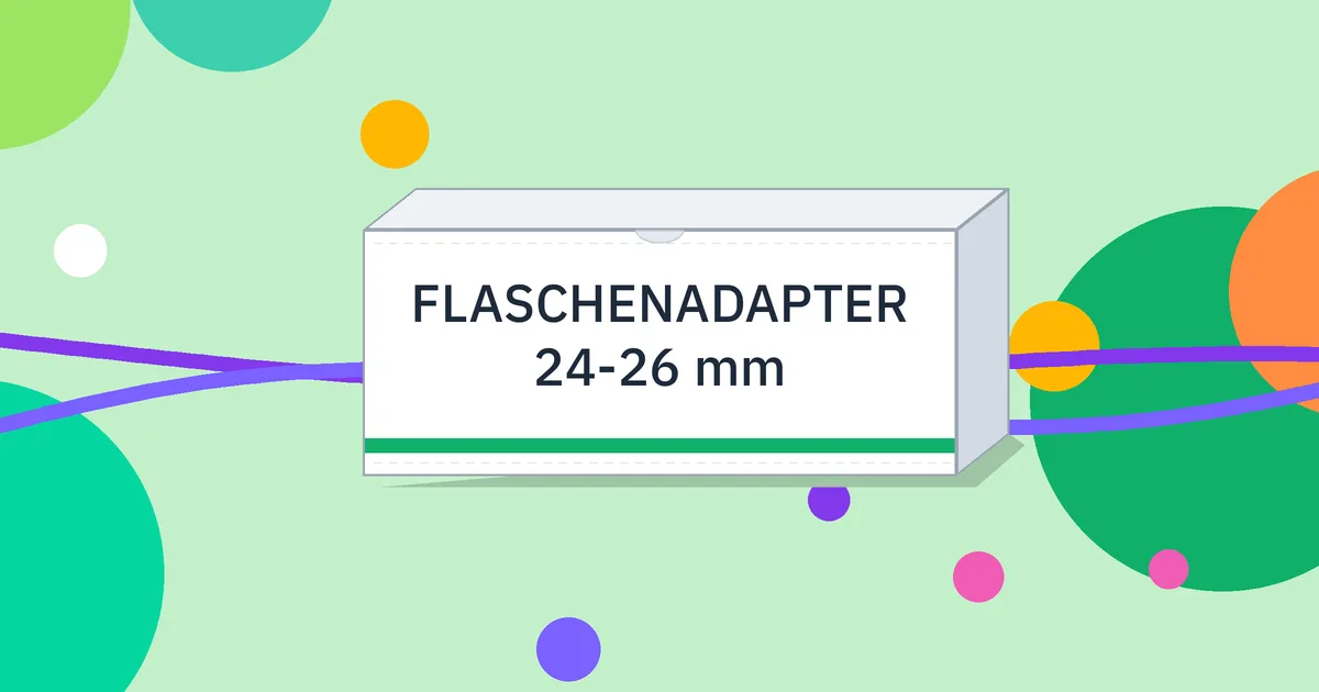 Symbolbild: Packung mit der Aufschrift FLASCHENADAPTER 24-26 mm (PZN 15406624) – Verfügbarkeit und Bezug in Apotheken in Frankfurt am Main