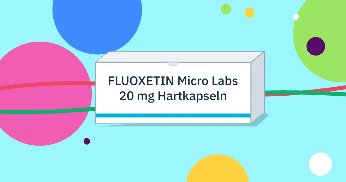 Symbolbild: Packung mit der Aufschrift FLUOXETIN Micro Labs 20 mg Hartkapseln (PZN 18354537) – Verfügbarkeit und Bezug in Apotheken in Frankfurt am Main