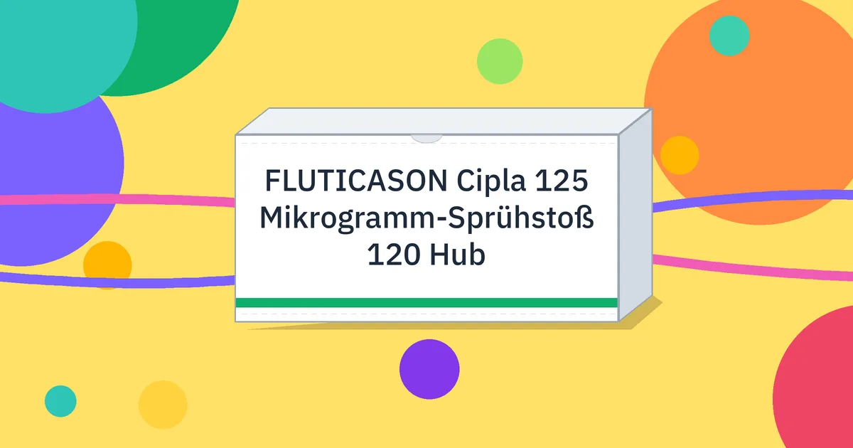 Symbolbild: Packung mit der Aufschrift FLUTICASON Cipla 125 Mikrogramm-Sprühstoß 120 Hub (PZN 11072250) – Verfügbarkeit und Bezug in Apotheken in Frankfurt am Main