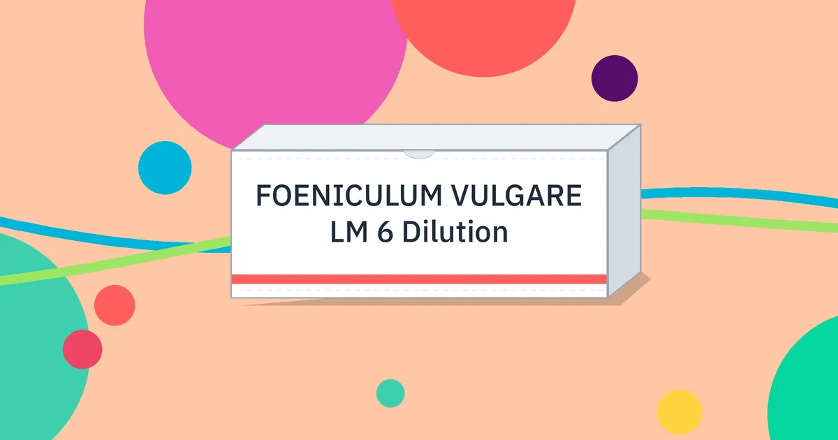Symbolbild: Packung mit der Aufschrift FOENICULUM VULGARE LM 6 Dilution (PZN 13489669) – Verfügbarkeit und Bezug in Apotheken in Frankfurt am Main