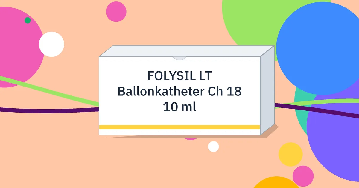 Symbolbild: Packung mit der Aufschrift FOLYSIL LT Ballonkatheter Ch 18 10 ml (PZN 16513960) – Verfügbarkeit und Bezug in Apotheken in Frankfurt am Main