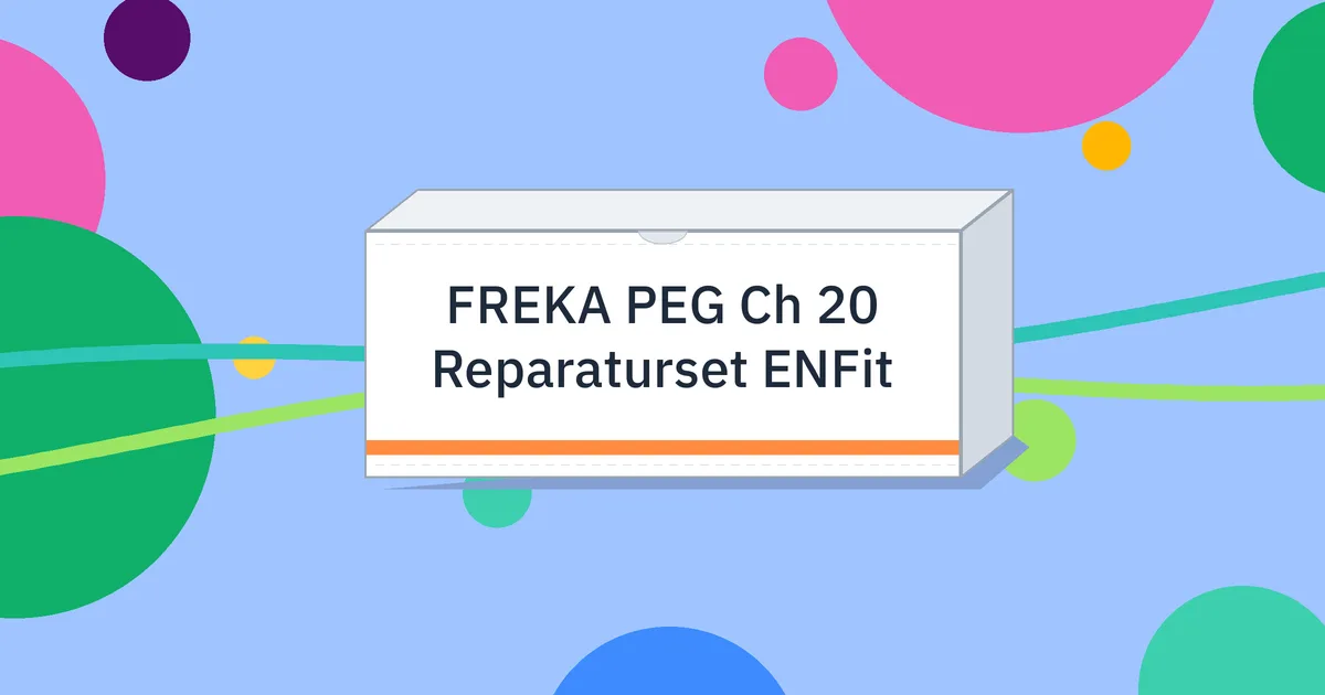 Symbolbild: Packung mit der Aufschrift FREKA PEG Ch 20 Reparaturset ENFit (PZN 11345245) – Verfügbarkeit und Bezug in Apotheken in Frankfurt am Main