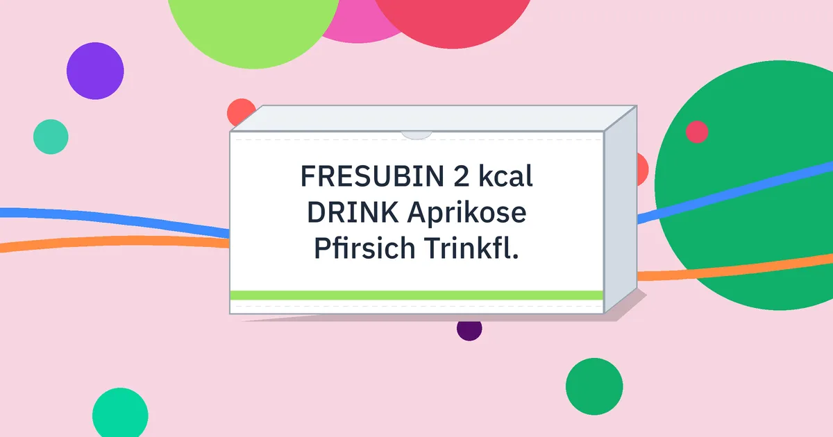 Symbolbild: Packung mit der Aufschrift FRESUBIN 2 kcal DRINK Aprikose Pfirsich Trinkfl. (PZN 09700727) – Verfügbarkeit und Bezug in Apotheken in Frankfurt am Main