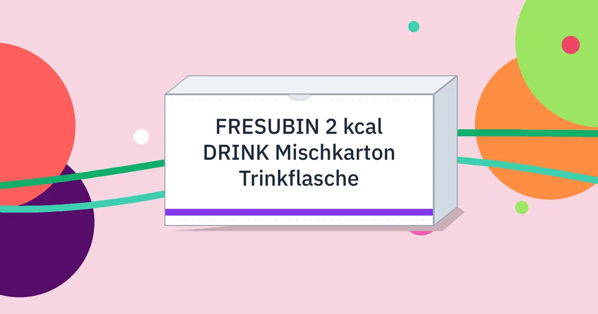Symbolbild: Packung mit der Aufschrift FRESUBIN 2 kcal DRINK Mischkarton Trinkflasche (PZN 18158233) – Verfügbarkeit und Bezug in Apotheken in Frankfurt am Main