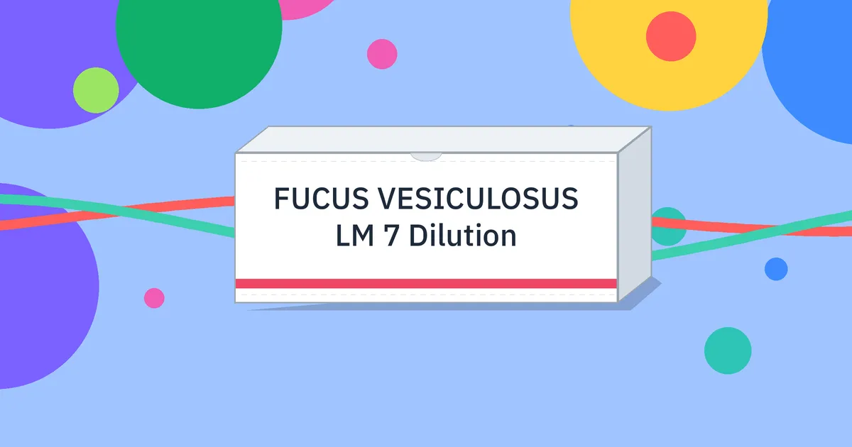 Symbolbild: Packung mit der Aufschrift FUCUS VESICULOSUS LM 7 Dilution (PZN 13492890) – Verfügbarkeit und Bezug in Apotheken in Frankfurt am Main