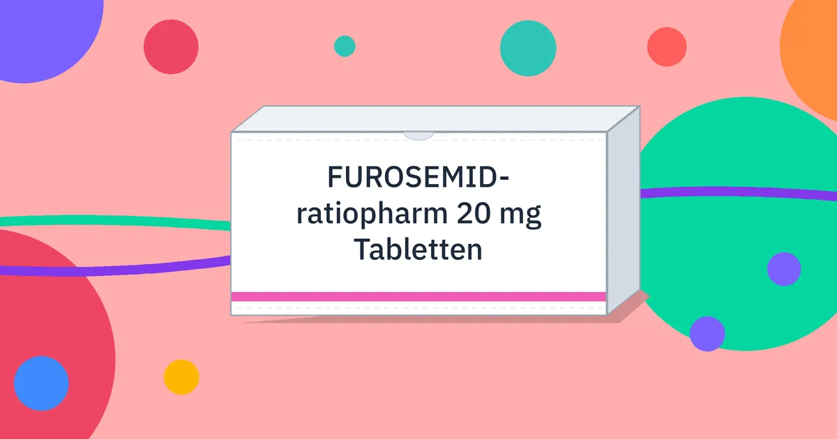 Symbolbild: Packung mit der Aufschrift FUROSEMID-ratiopharm 20 mg Tabletten (PZN 01511429) – Verfügbarkeit und Bezug in Apotheken in Frankfurt am Main