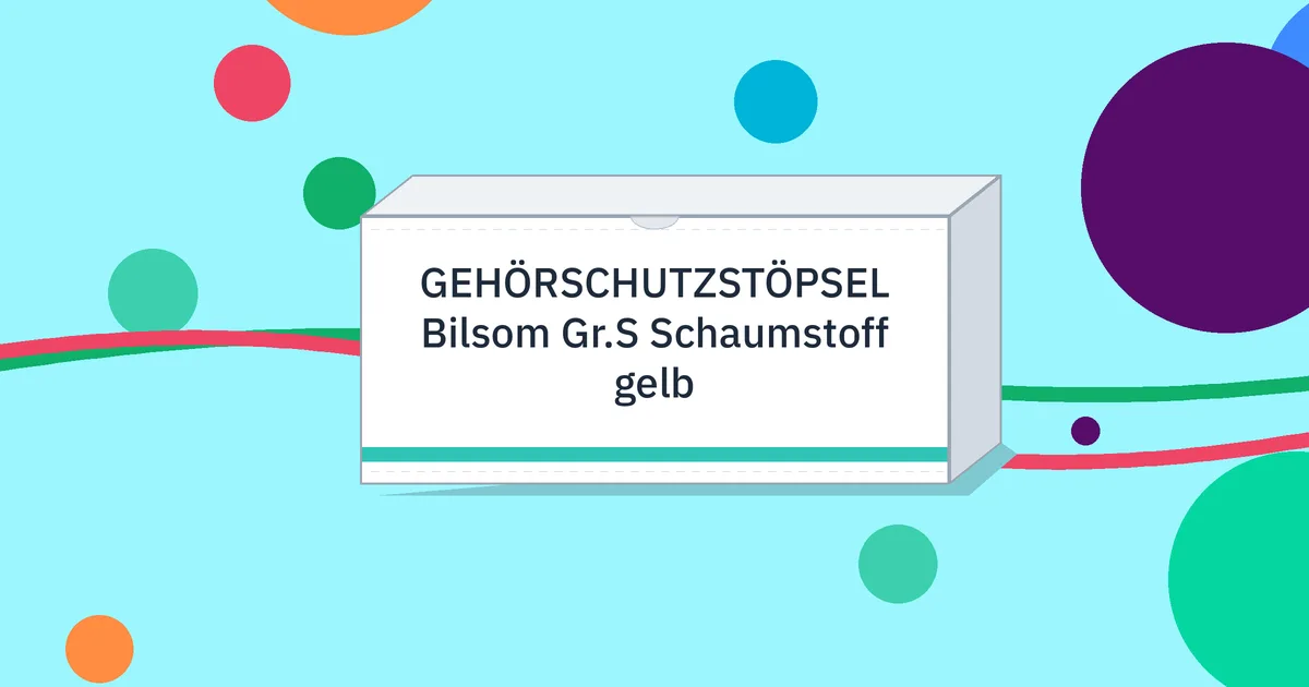 Symbolbild: Packung mit der Aufschrift GEHÖRSCHUTZSTÖPSEL Bilsom Gr.S Schaumstoff gelb (PZN 15254019) – Verfügbarkeit und Bezug in Apotheken in Frankfurt am Main