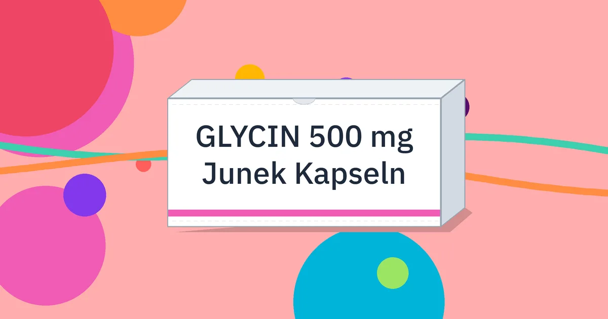 Symbolbild: Packung mit der Aufschrift GLYCIN 500 mg Junek Kapseln (PZN 00133043) – Verfügbarkeit und Bezug in Apotheken in Frankfurt am Main