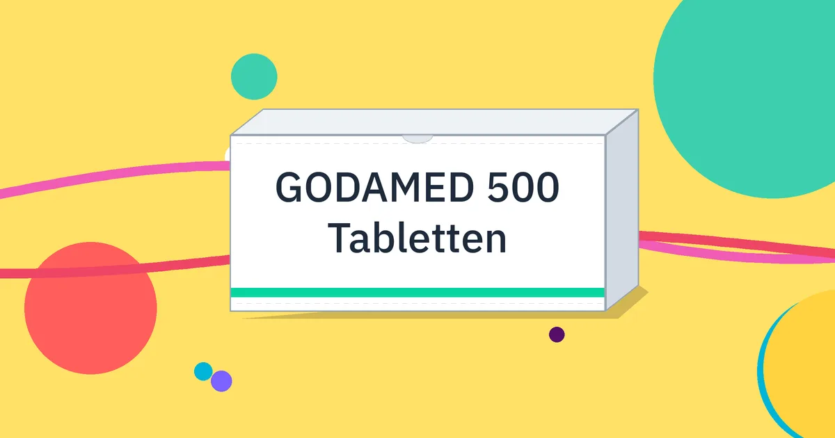 Symbolbild: Packung mit der Aufschrift GODAMED 500 Tabletten (PZN 07495938) – Verfügbarkeit und Bezug in Apotheken in Frankfurt am Main