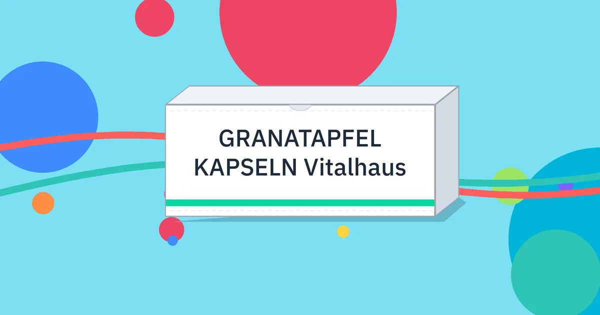 Symbolbild: Packung mit der Aufschrift GRANATAPFEL KAPSELN Vitalhaus (PZN 02687337) – Verfügbarkeit und Bezug in Apotheken in Frankfurt am Main