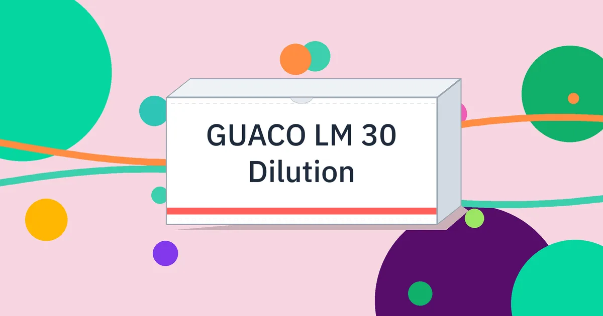 Symbolbild: Packung mit der Aufschrift GUACO LM 30 Dilution (PZN 13548165) – Verfügbarkeit und Bezug in Apotheken in Frankfurt am Main