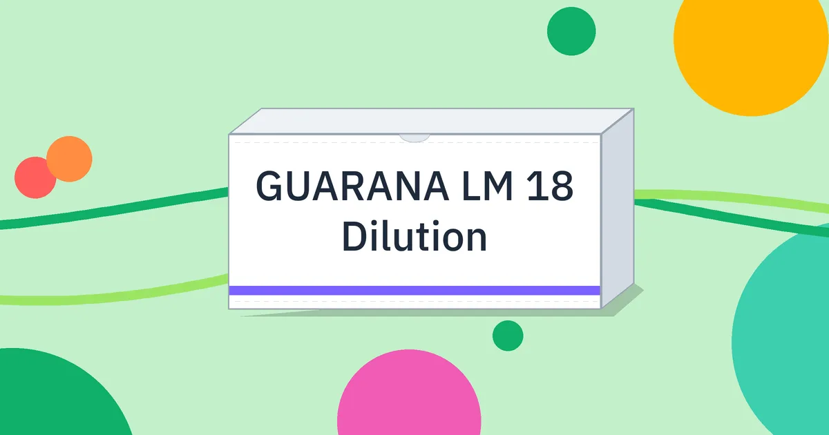 Symbolbild: Packung mit der Aufschrift GUARANA LM 18 Dilution (PZN 12883111) – Verfügbarkeit und Bezug in Apotheken in Frankfurt am Main