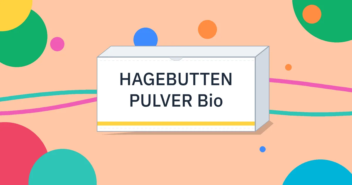 Symbolbild: Packung mit der Aufschrift HAGEBUTTEN PULVER Bio (PZN 17899559) – Verfügbarkeit und Bezug in Apotheken in Frankfurt am Main