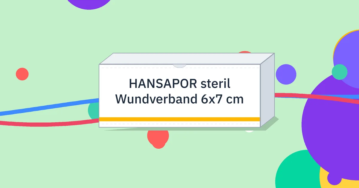 Symbolbild: Packung mit der Aufschrift HANSAPOR steril Wundverband 6x7 cm (PZN 12439907) – Verfügbarkeit und Bezug in Apotheken in Frankfurt am Main