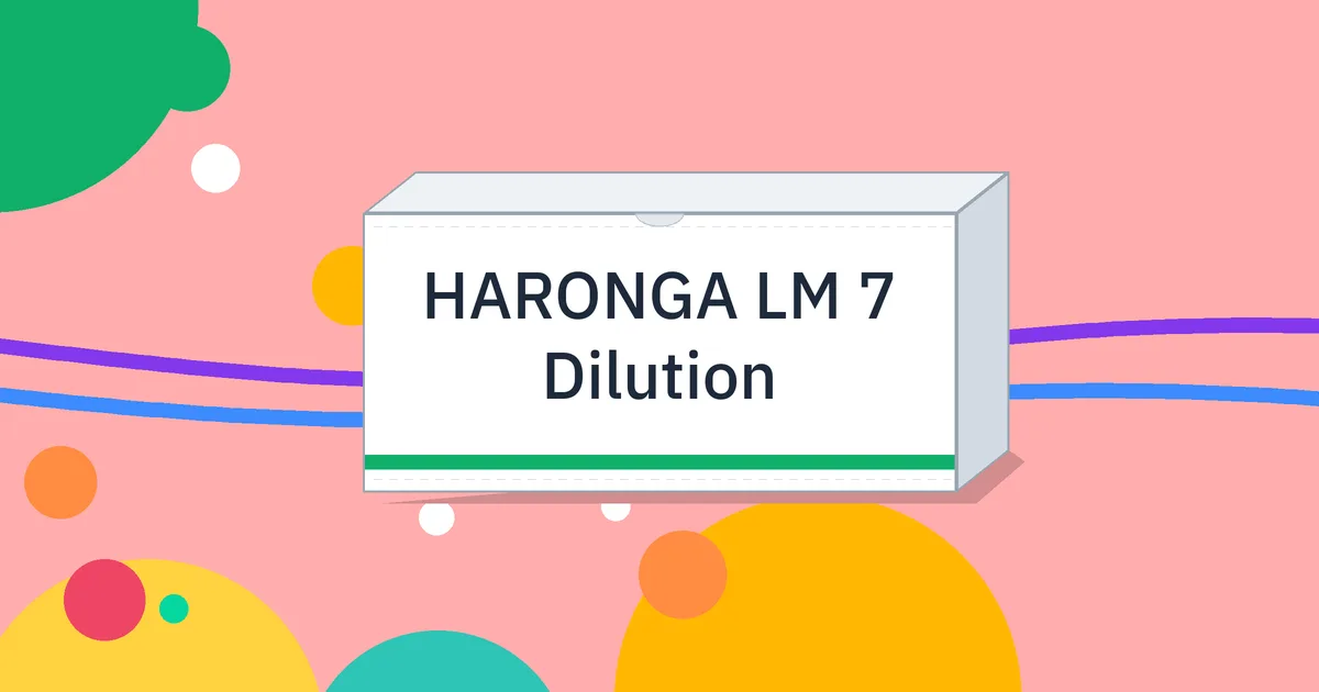 Symbolbild: Packung mit der Aufschrift HARONGA LM 7 Dilution (PZN 13550185) – Verfügbarkeit und Bezug in Apotheken in Frankfurt am Main