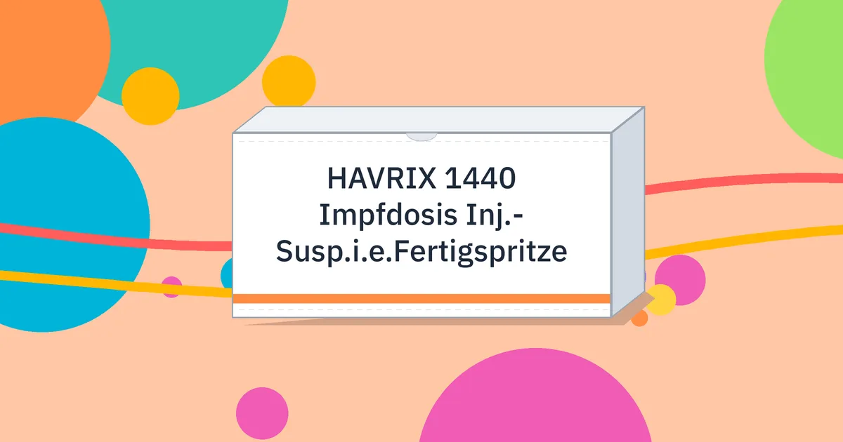 Symbolbild: Packung mit der Aufschrift HAVRIX 1440 Impfdosis Inj.-Susp.i.e.Fertigspritze (PZN 20207944) – Verfügbarkeit und Bezug in Apotheken in Frankfurt am Main