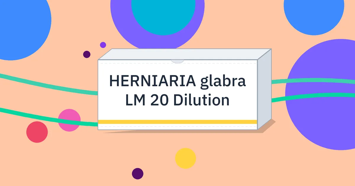 Symbolbild: Packung mit der Aufschrift HERNIARIA glabra LM 20 Dilution (PZN 13553114) – Verfügbarkeit und Bezug in Apotheken in Frankfurt am Main