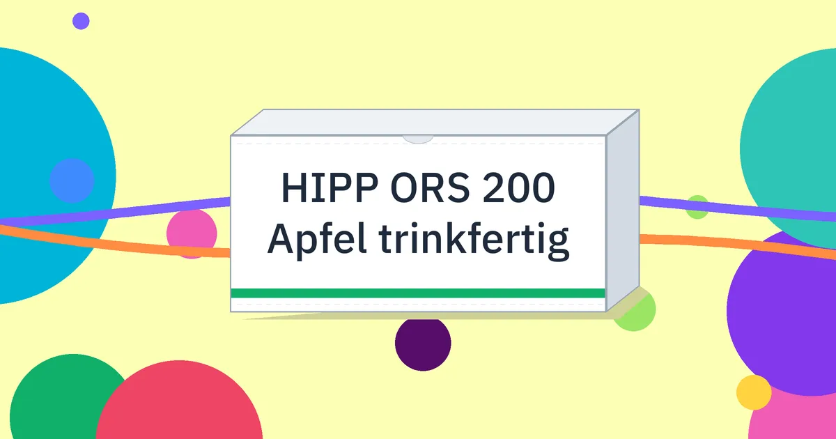 Symbolbild: Packung mit der Aufschrift HIPP ORS 200 Apfel trinkfertig (PZN 19291282) – Verfügbarkeit und Bezug in Apotheken in Frankfurt am Main