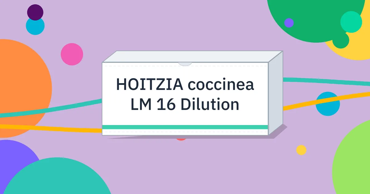 Symbolbild: Packung mit der Aufschrift HOITZIA coccinea LM 16 Dilution (PZN 13554467) – Verfügbarkeit und Bezug in Apotheken in Frankfurt am Main
