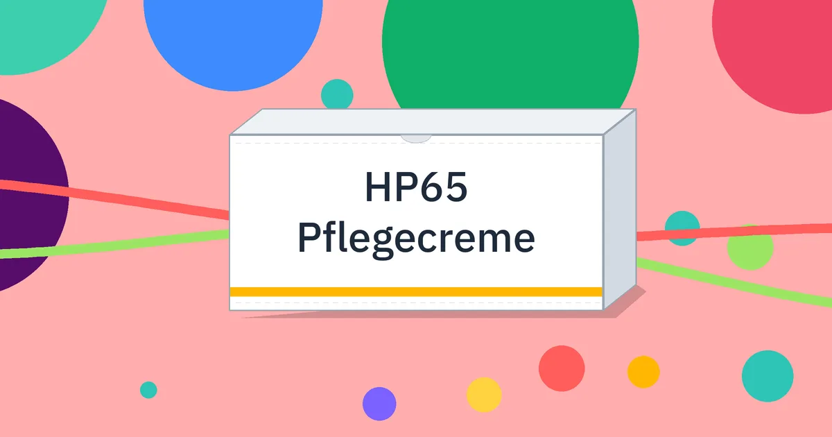 Symbolbild: Packung mit der Aufschrift HP65 Pflegecreme (PZN 03648701) – Verfügbarkeit und Bezug in Apotheken in Frankfurt am Main