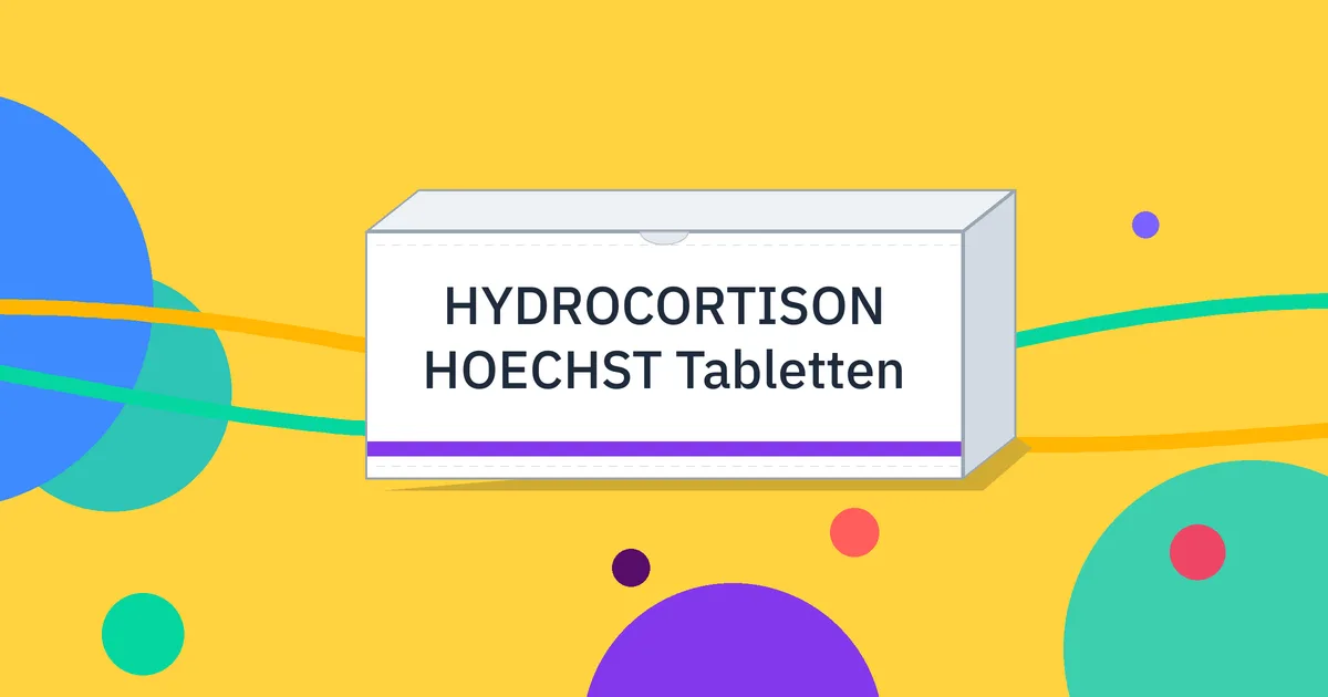 Symbolbild: Packung mit der Aufschrift HYDROCORTISON HOECHST Tabletten (PZN 03633183) – Verfügbarkeit und Bezug in Apotheken in Frankfurt am Main