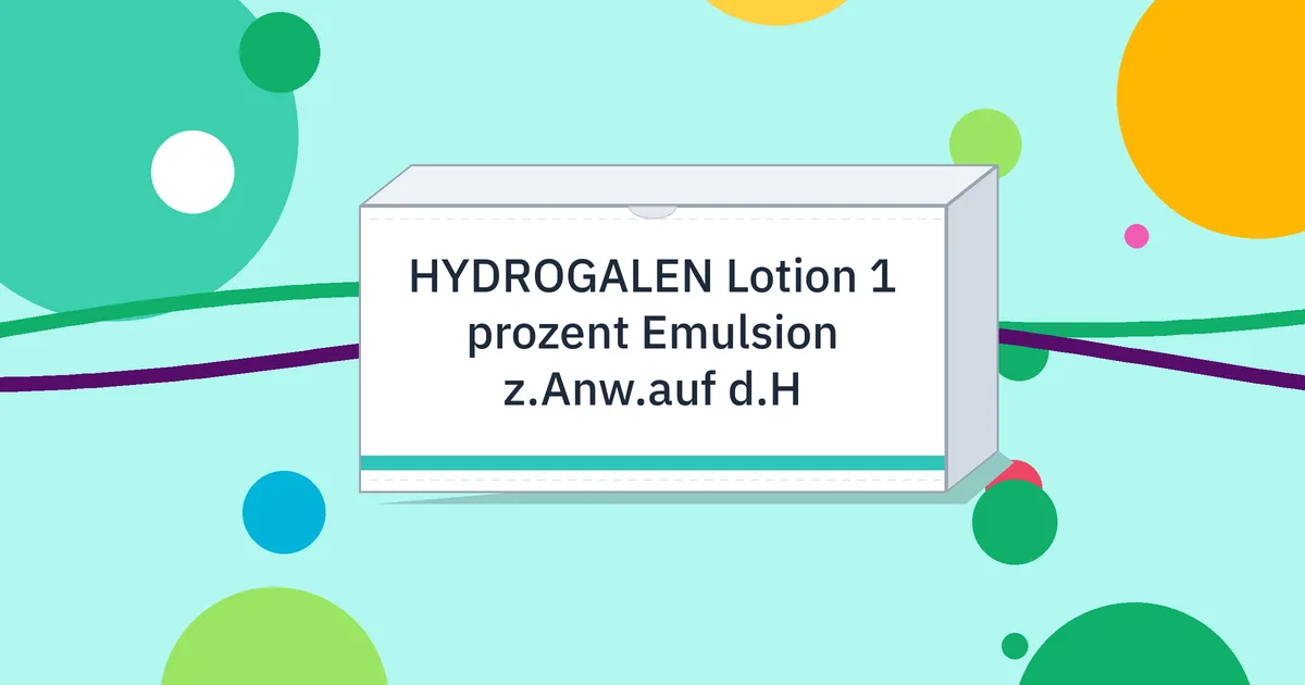 Symbolbild: Packung mit der Aufschrift HYDROGALEN Lotion 1 prozent Emulsion z.Anw.auf d.H (PZN 09087474) – Verfügbarkeit und Bezug in Apotheken in Frankfurt am Main