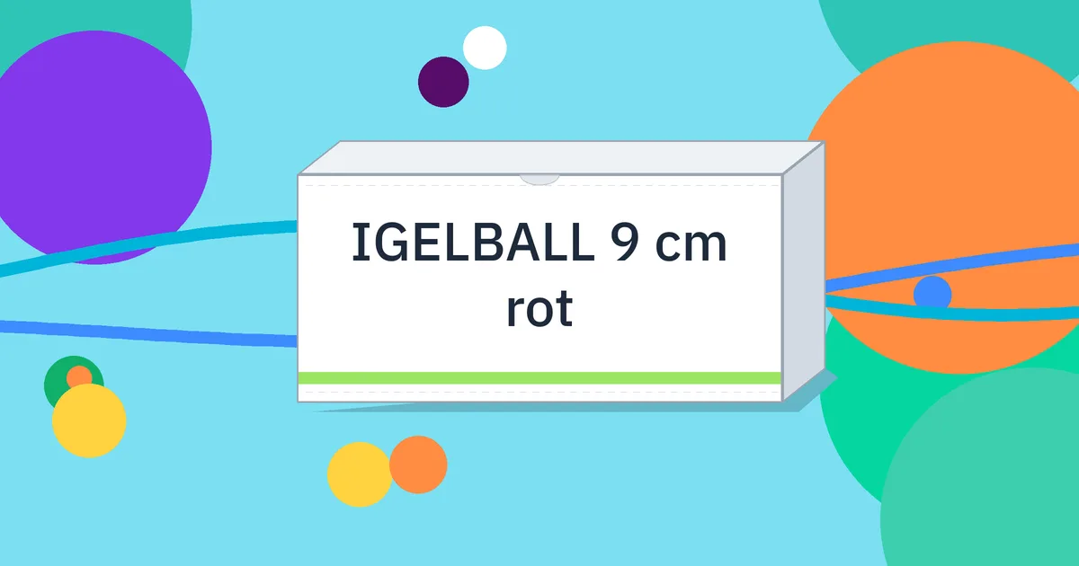 Symbolbild: Packung mit der Aufschrift IGELBALL 9 cm rot (PZN 08454019) – Verfügbarkeit und Bezug in Apotheken in Frankfurt am Main