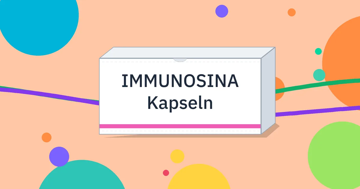 Symbolbild: Packung mit der Aufschrift IMMUNOSINA Kapseln (PZN 11109237) – Verfügbarkeit und Bezug in Apotheken in Frankfurt am Main