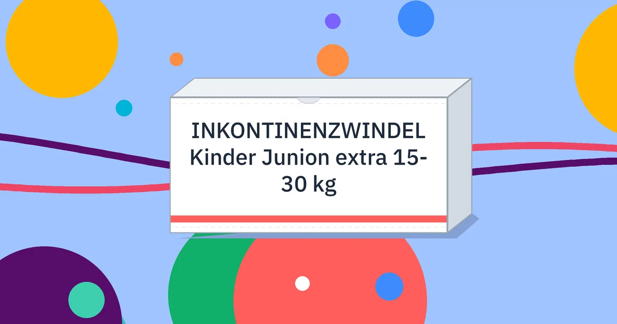 Symbolbild: Packung mit der Aufschrift INKONTINENZWINDEL Kinder Junion extra 15-30 kg (PZN 13968743) – Verfügbarkeit und Bezug in Apotheken in Frankfurt am Main